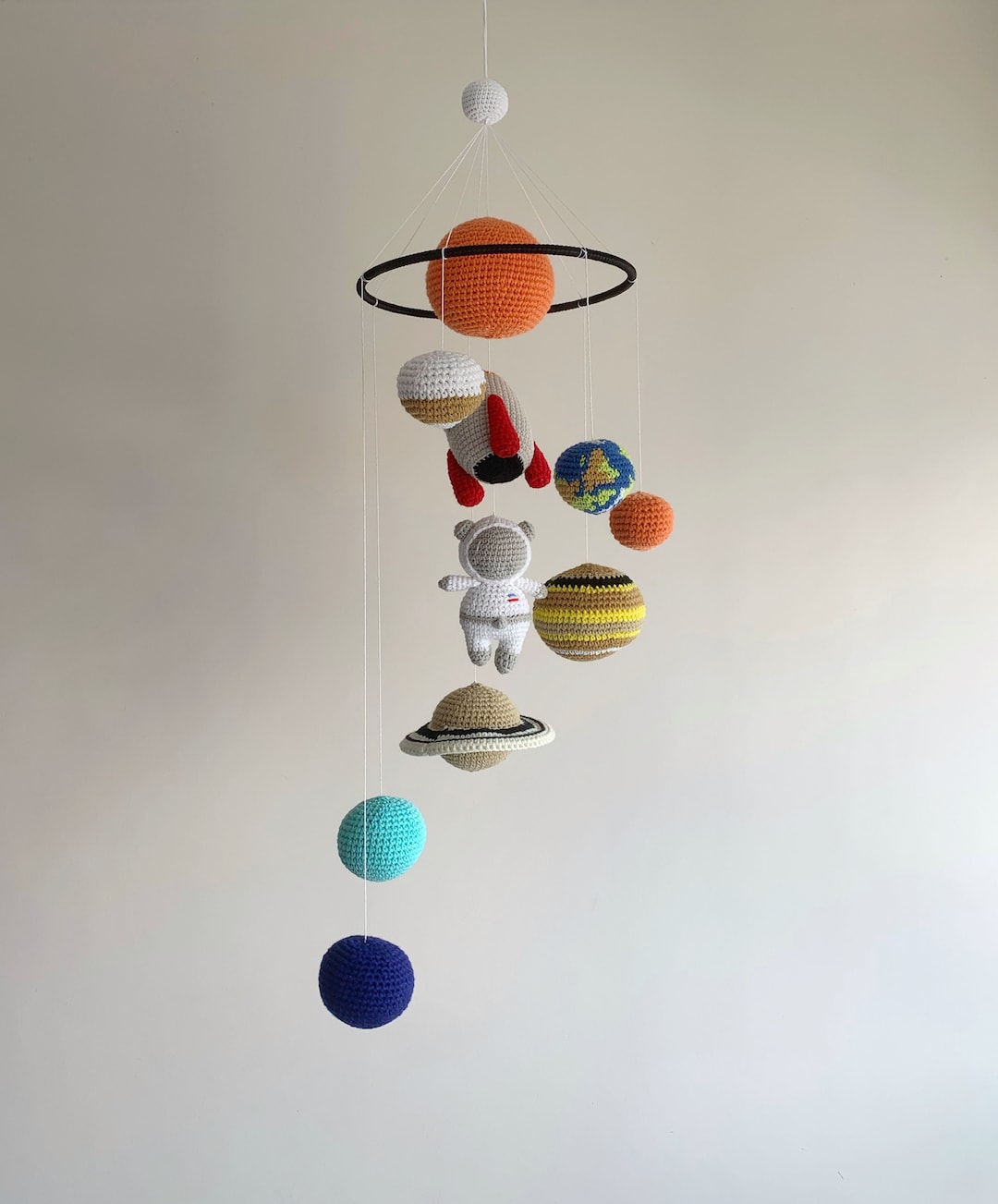 Combo Handmade Solar System Baby Mobile, Crochet Planets Baby Mobile ...