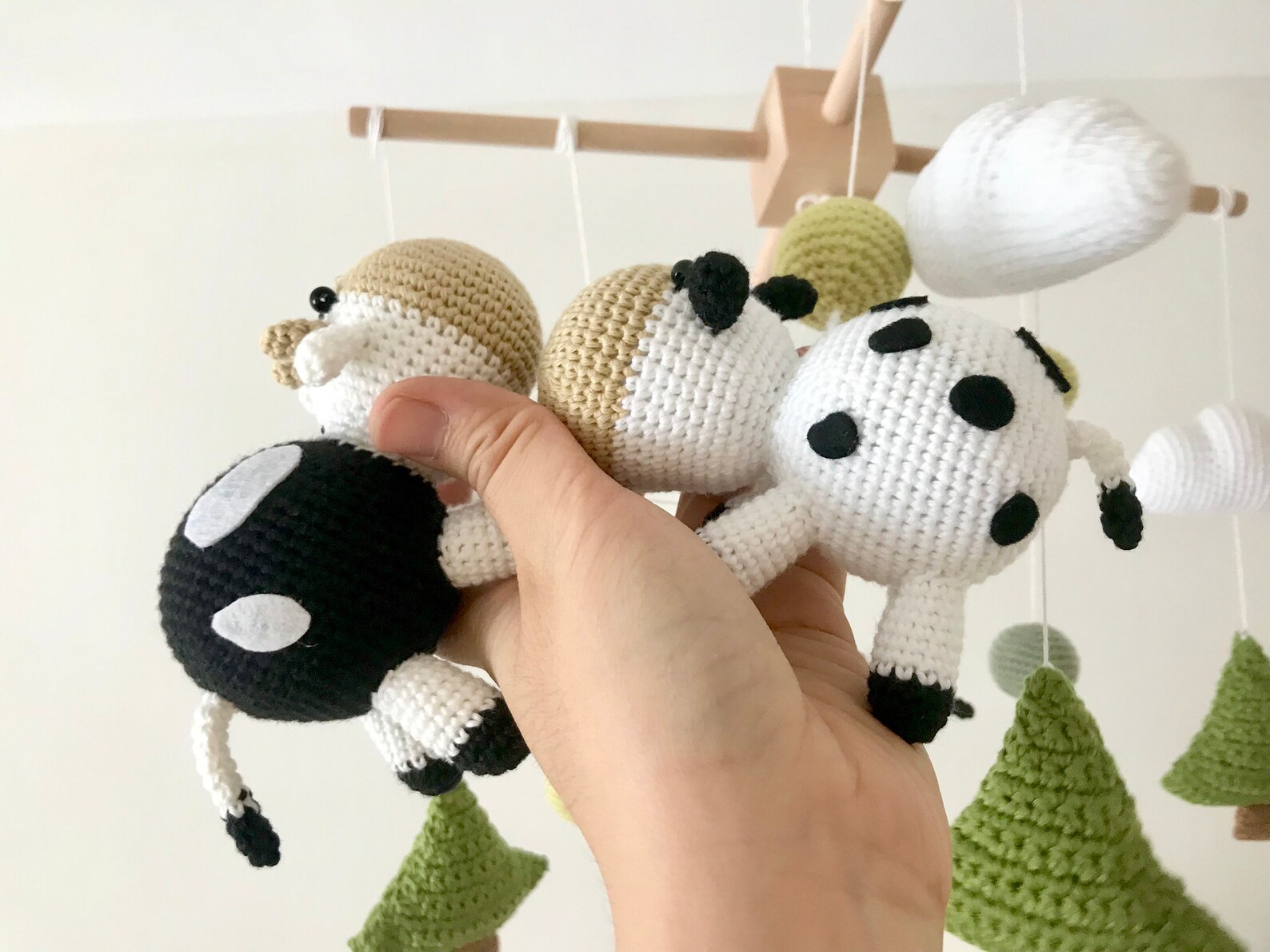 Cows in Farm Babymobile Crochet Cow Cow Baby Nursery Tree - Etsy