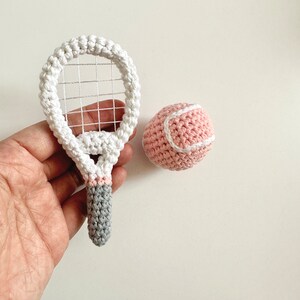 Crochet Tennis Balls and Rackets Baby Mobile , Crochet Tennis Balls ...