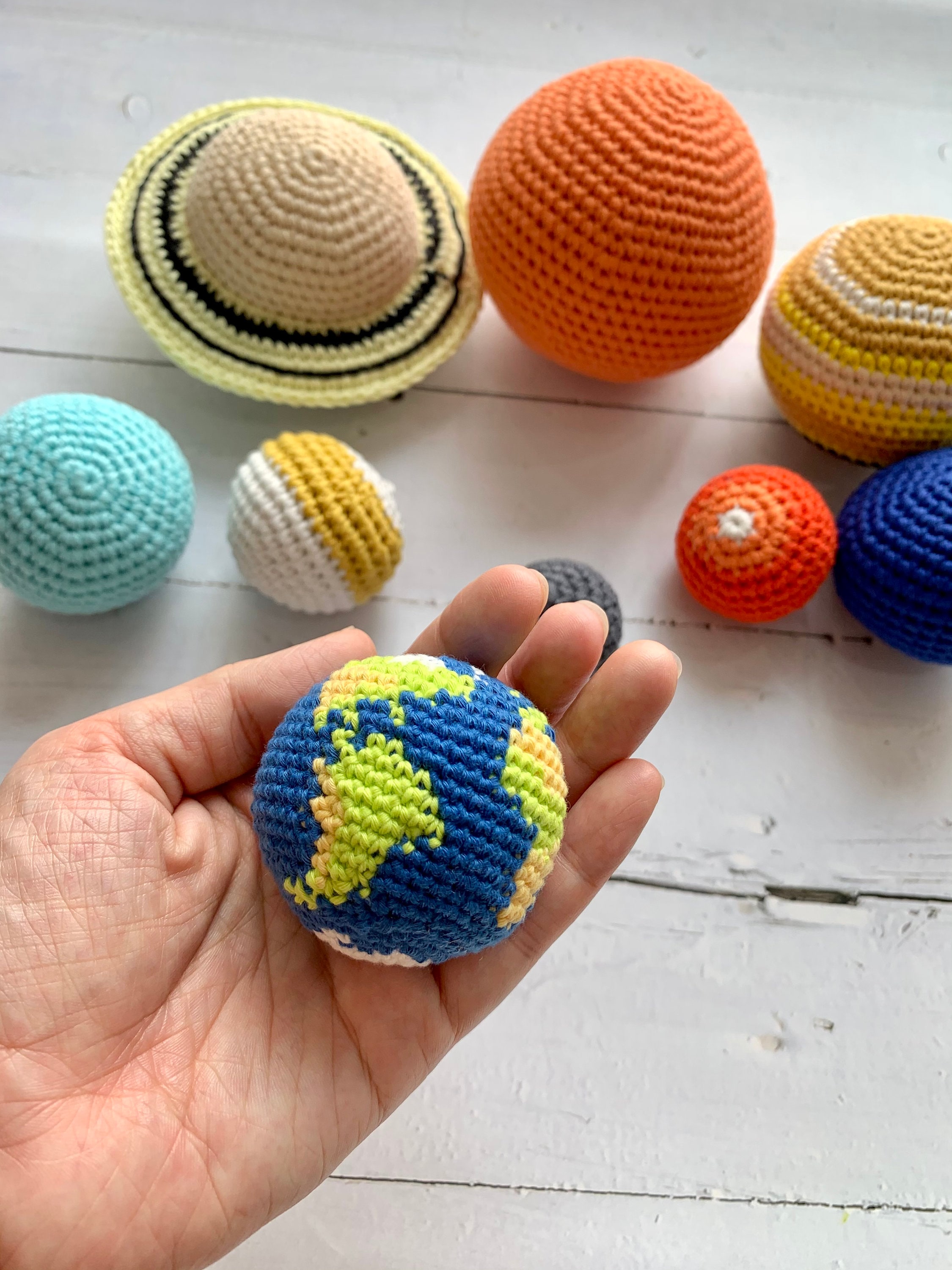 Combo Handmade Solar System, Crochet Planets Plush Toy, Kid Toy ...