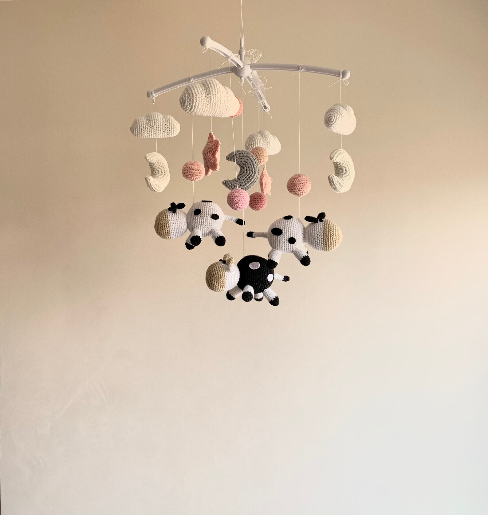Cows Baby Mobile Crochet Cow Cow Baby Nursery Moon Star - Etsy