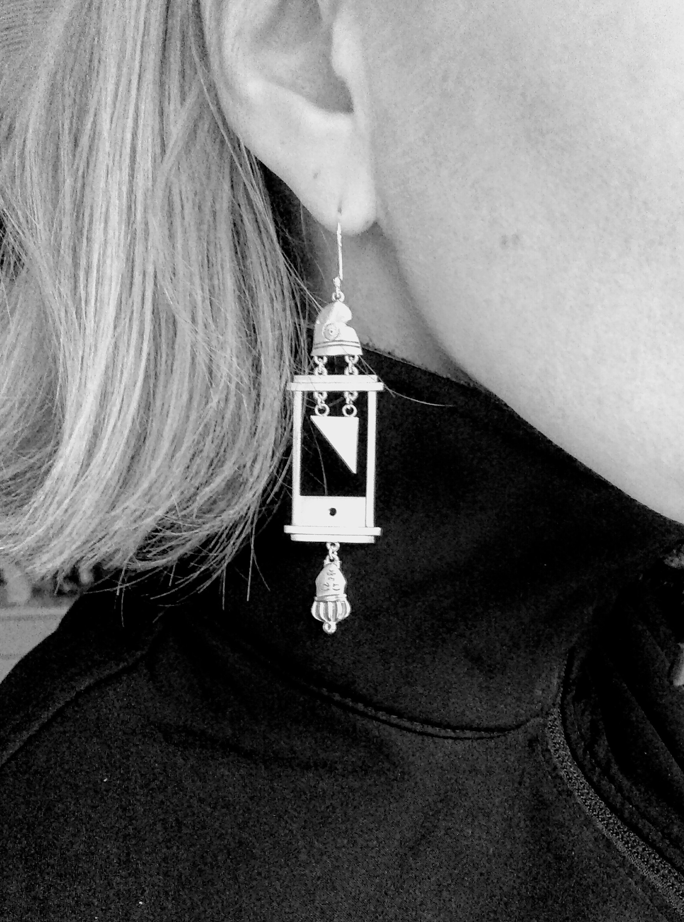 Replica Guillotine Earrings in Silver - Etsy
