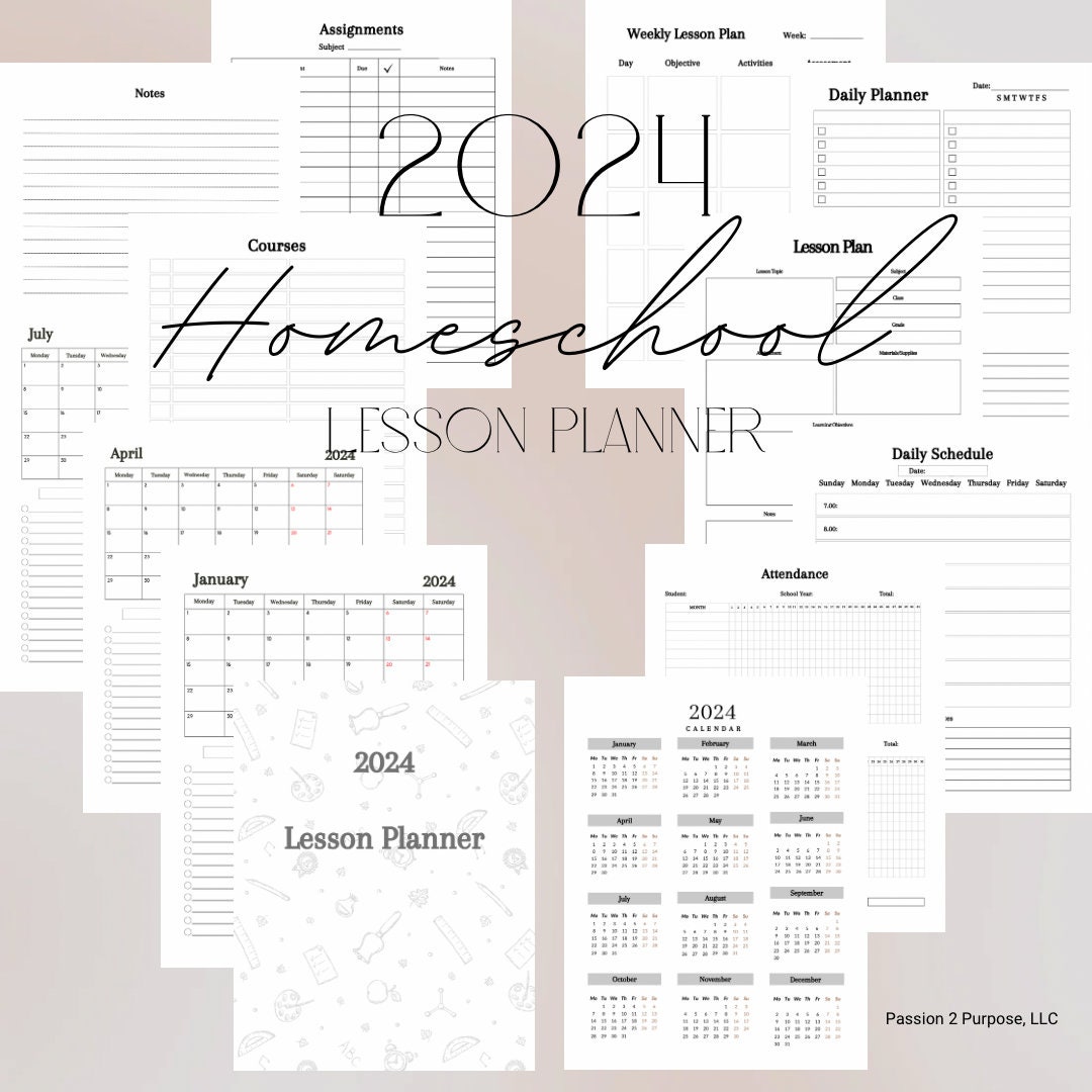 2024 Homeschool Lesson Planner, Dated Homeschool Lesson Planner, Dated ...