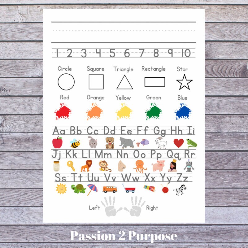 Toddler Learning Mat Early Learning Printable for Toddlers - Etsy