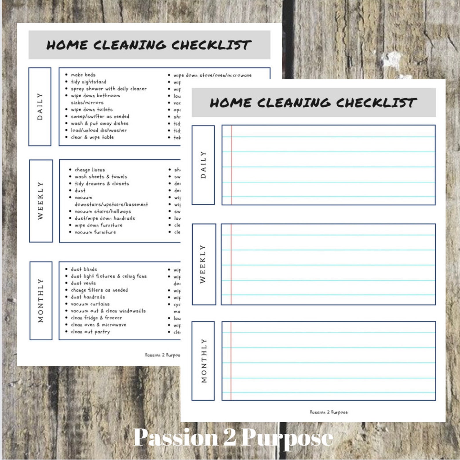 Home Cleaning Checklist Cleaning Chart Daily Chore Chart - Etsy