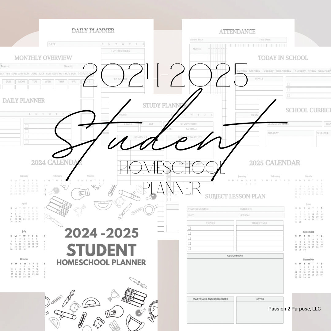 2024 &2025 Homeschool Student Planner, 2024 Yearly Calendar, Daily ...