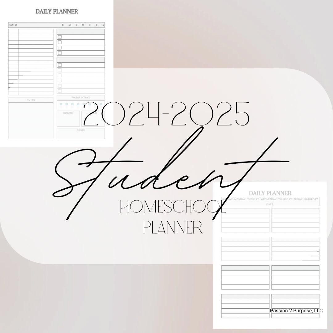 2024 &2025 Homeschool Student Planner, 2024 Yearly Calendar, Daily ...