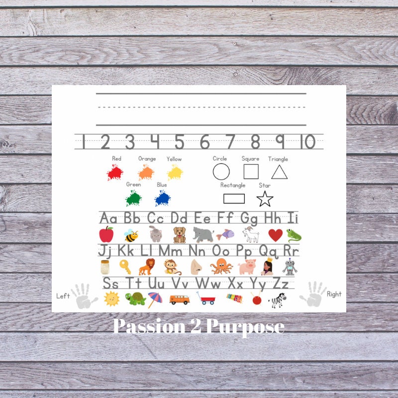 Toddler Learning Mat Early Learning Printable for Toddlers - Etsy