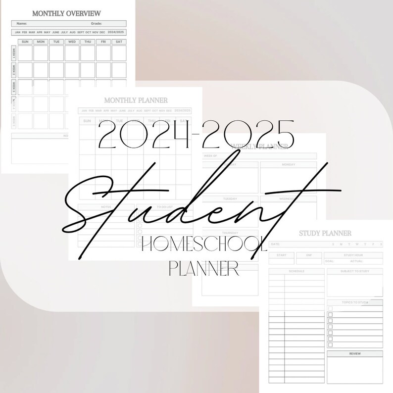 2024 &2025 Homeschool Student Planner, 2024 Yearly Calendar, Daily ...