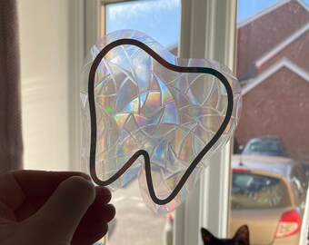 Tooth Suncatcher Sticker Window Decal, Teeth Gifts Sun Catcher Stickers ...