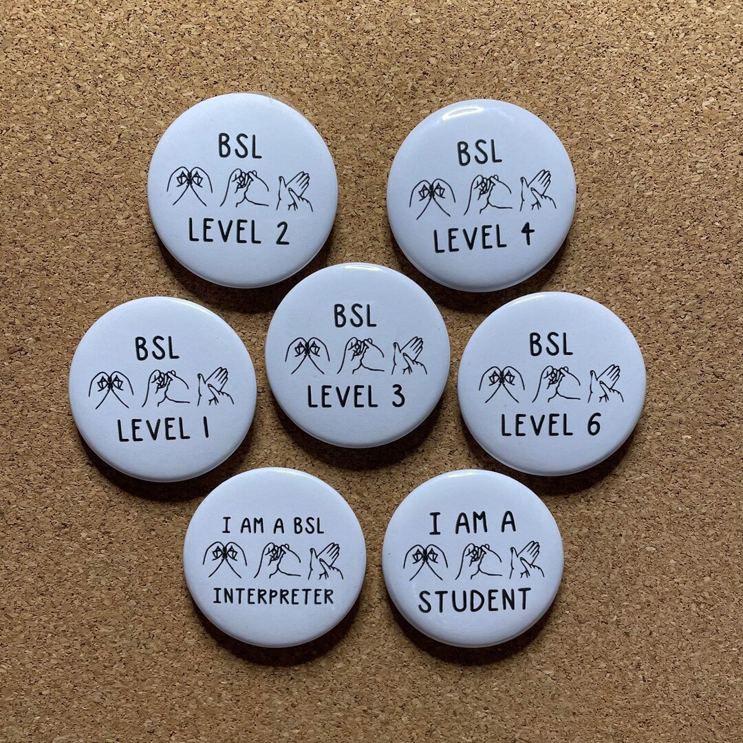British Sign Language Button Badge - Etsy