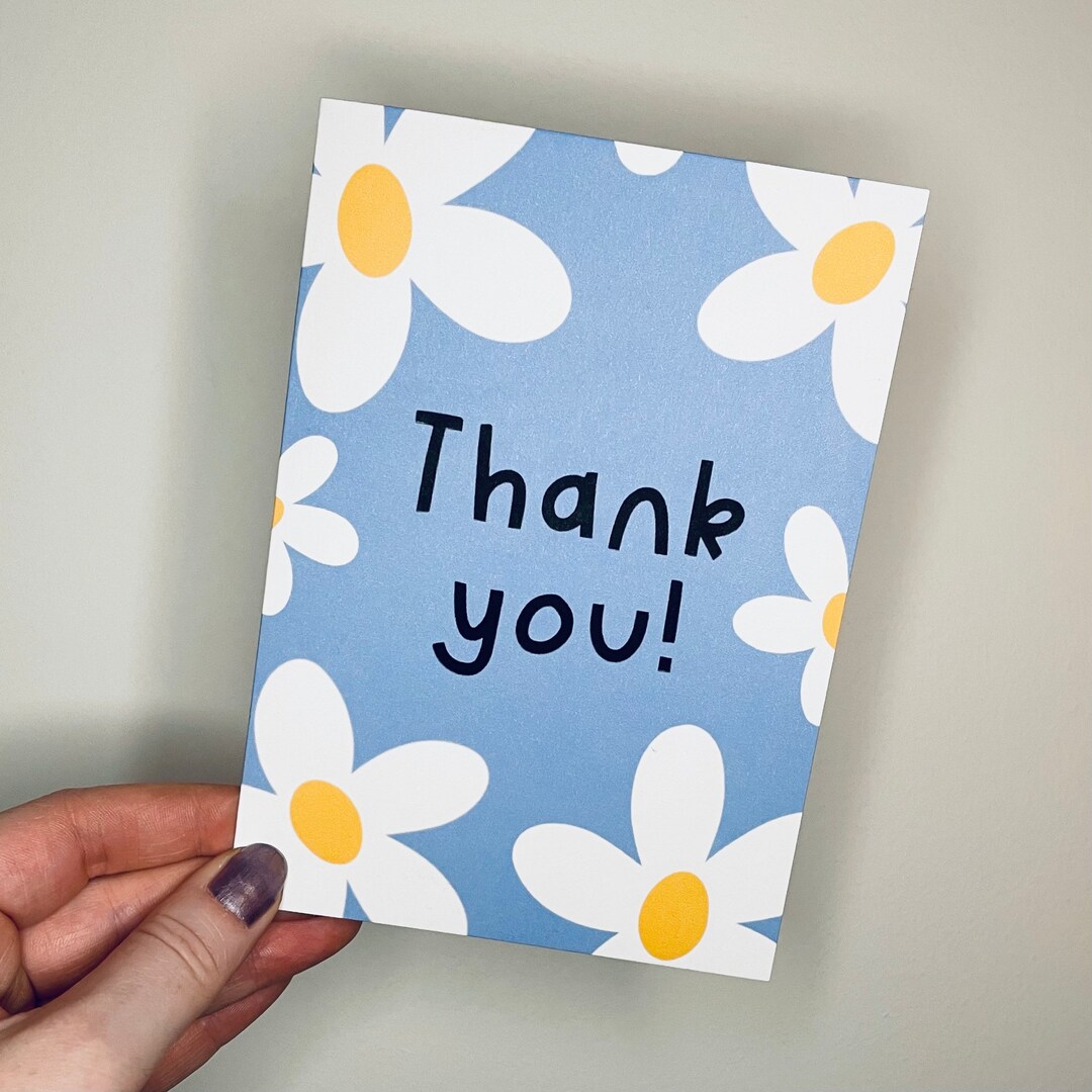 Thank You, Daisy, Flowers, Thank You Card, A6 - Etsy