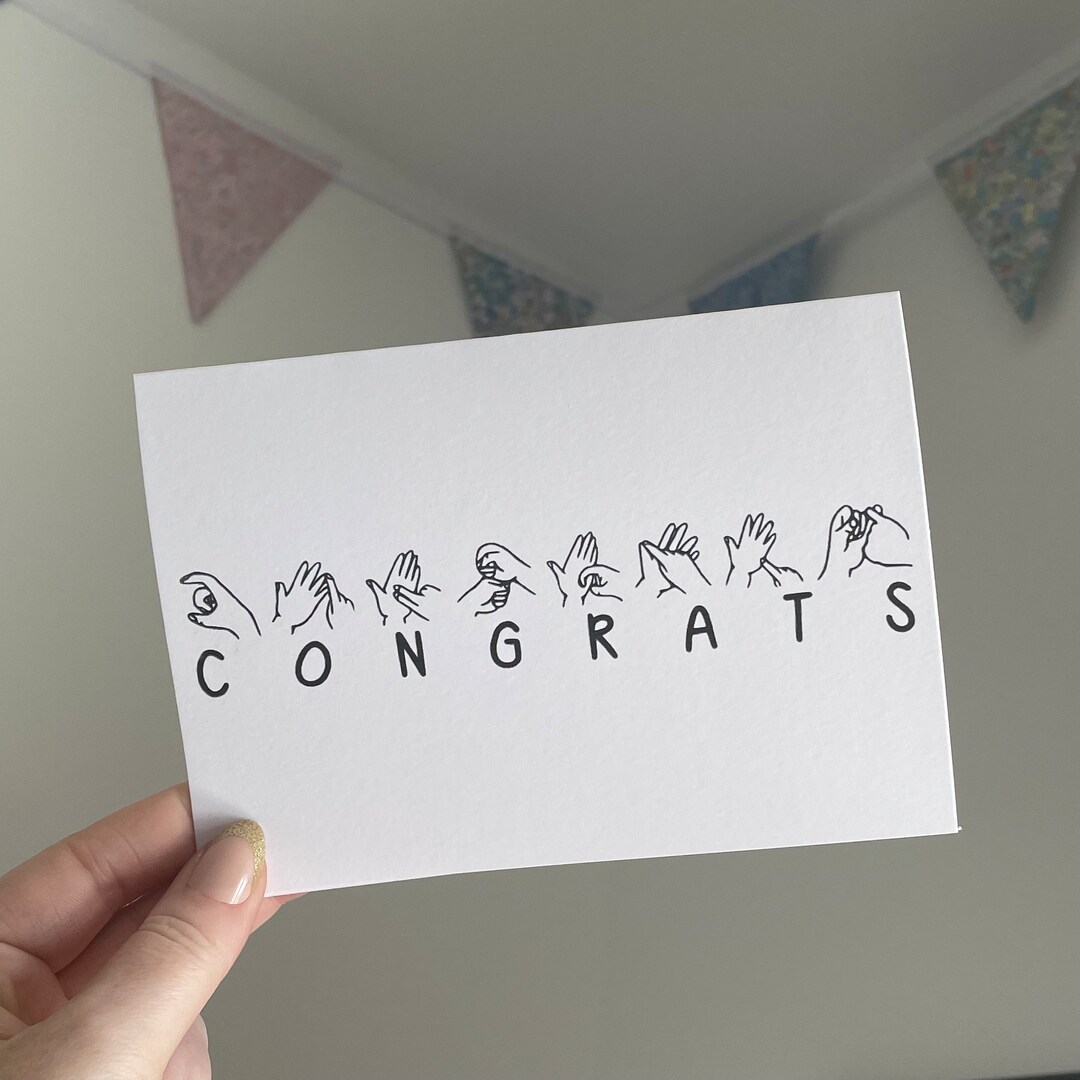 Congrats, BSL, British Sign Language, Greetings Card A6 - Etsy