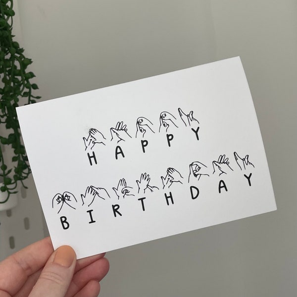 British Sign Language Birthday Card - Etsy