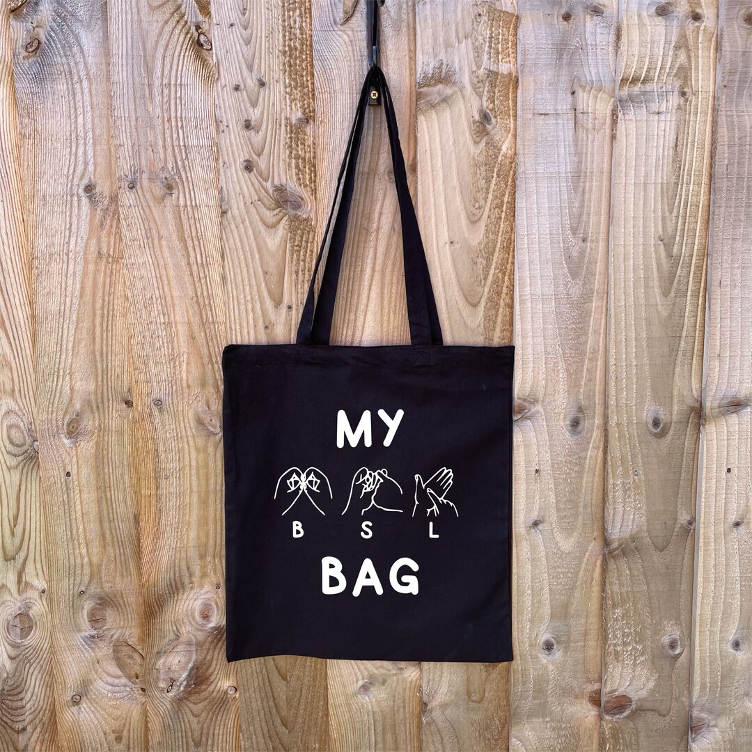 BSL Cotton Bag, British Sign Language, Tote Bag, 6 colours to choose ...