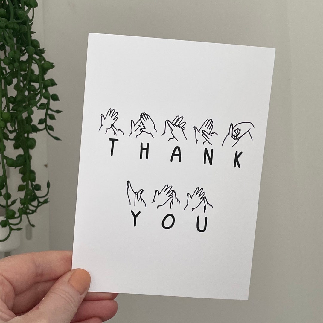 Thank You, BSL, British Sign Language, Greetings Card A6 - Etsy