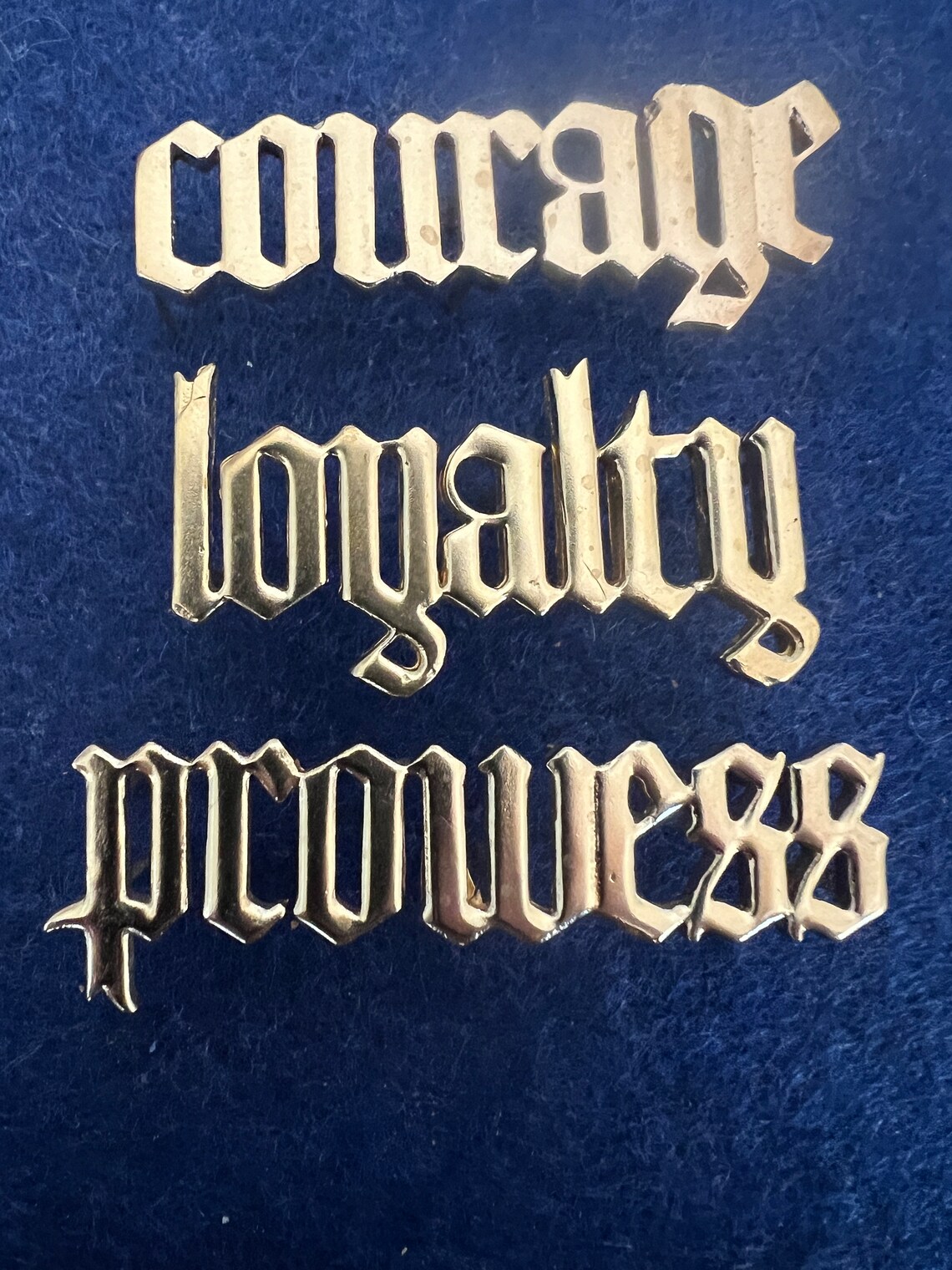 Chivalry Virtue Studs - Gothic Lettering Leather, Wood Etc. - SCA, LARP ...