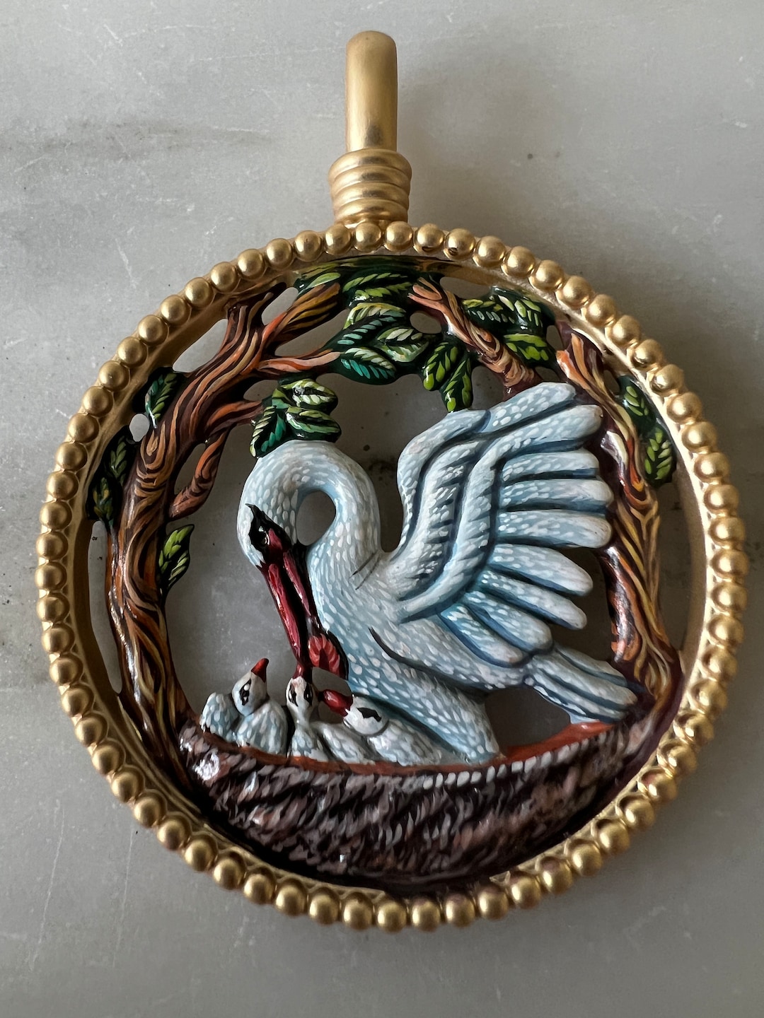 Pelican in Her Piety - Hand Painted Medallion Over Gold - SCA ...