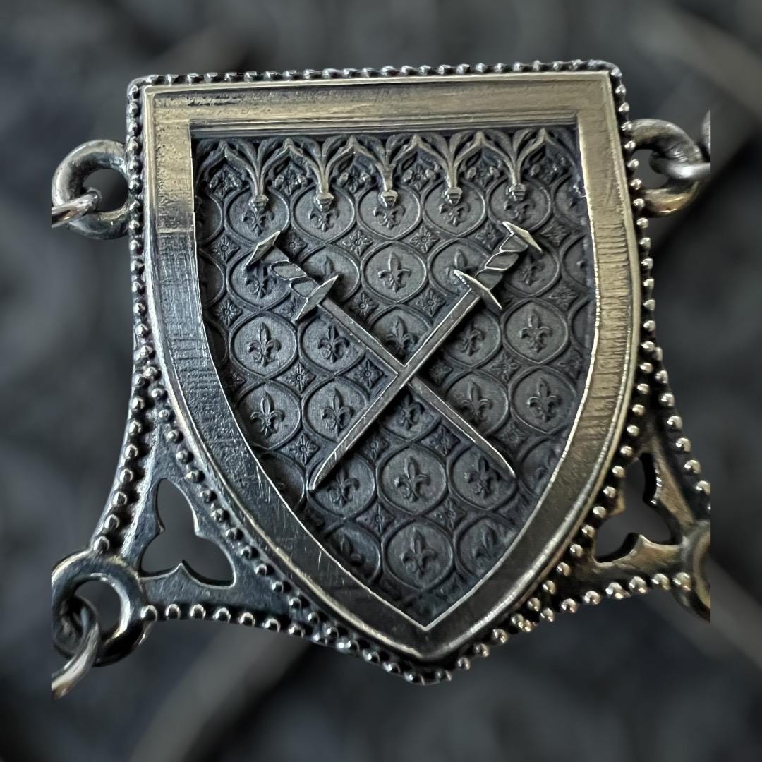Nickel-silver Medieval Livery Collar: Fiore Dei Liberi Theme, SCA HEMA ...