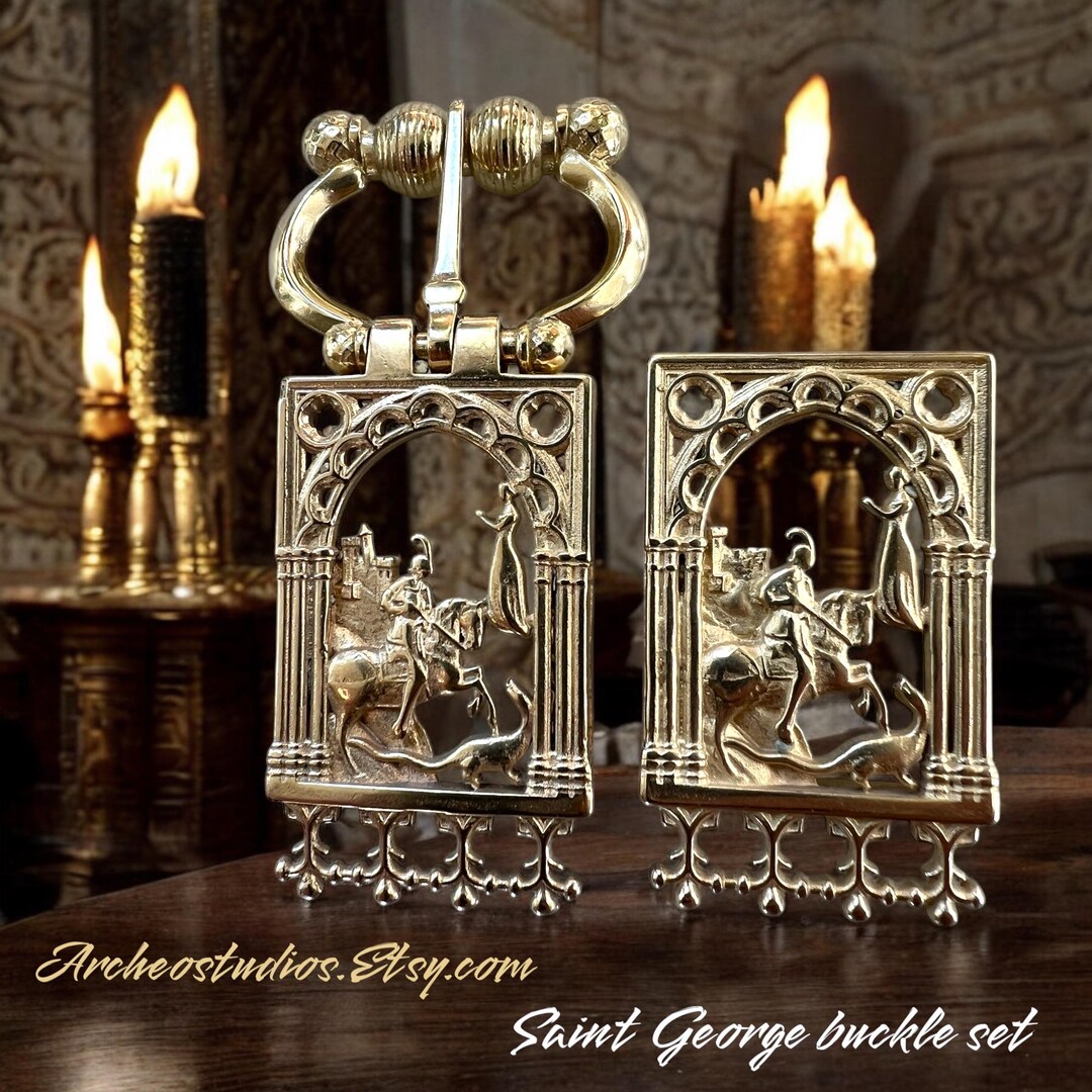 Saint George Belt Buckle Set: 15th C. Medieval Piecework - SCA LARP ...