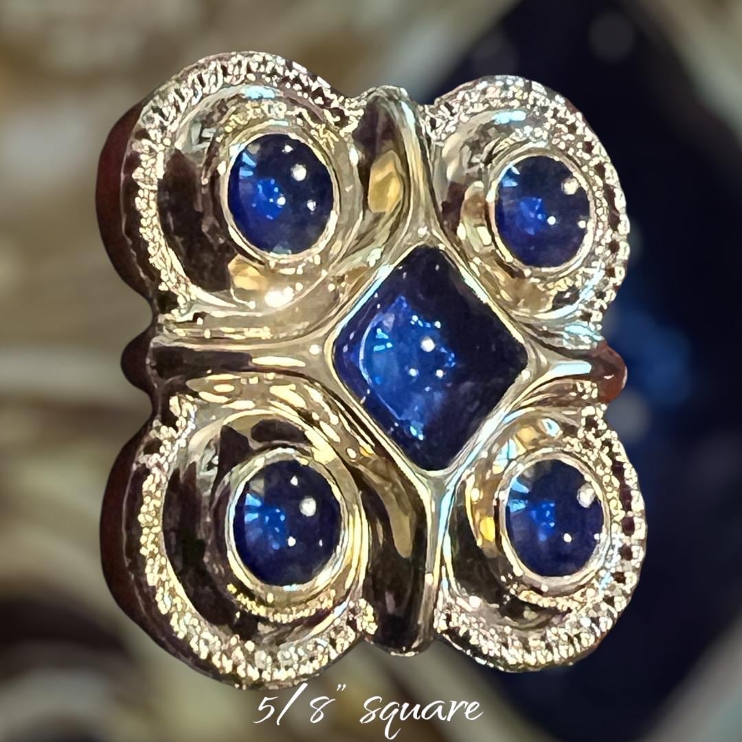 Medieval Belt Stud: 18k Gold Quatrefoil With Resin Enamel - Etsy