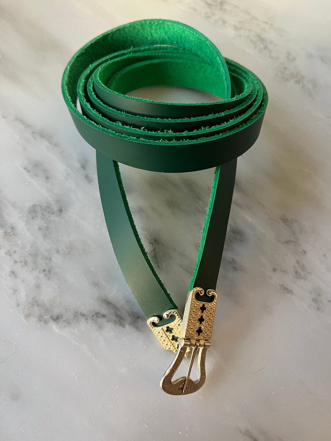 Narrow Heraldic Green and Gold Medieval Belt- SCA, HEMA, Reenactment ...