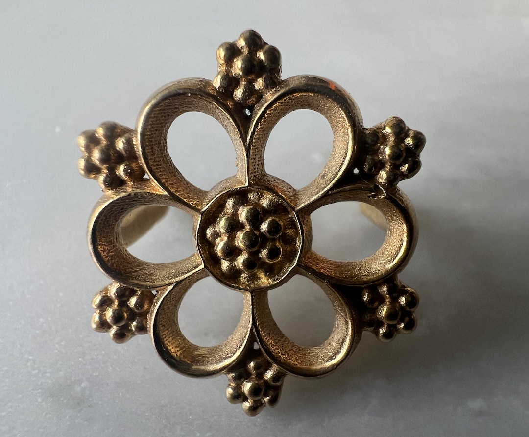 Medieval - Renaissance Floral Stud (~23mm) - SCA Reenactment HEMA LARP ...