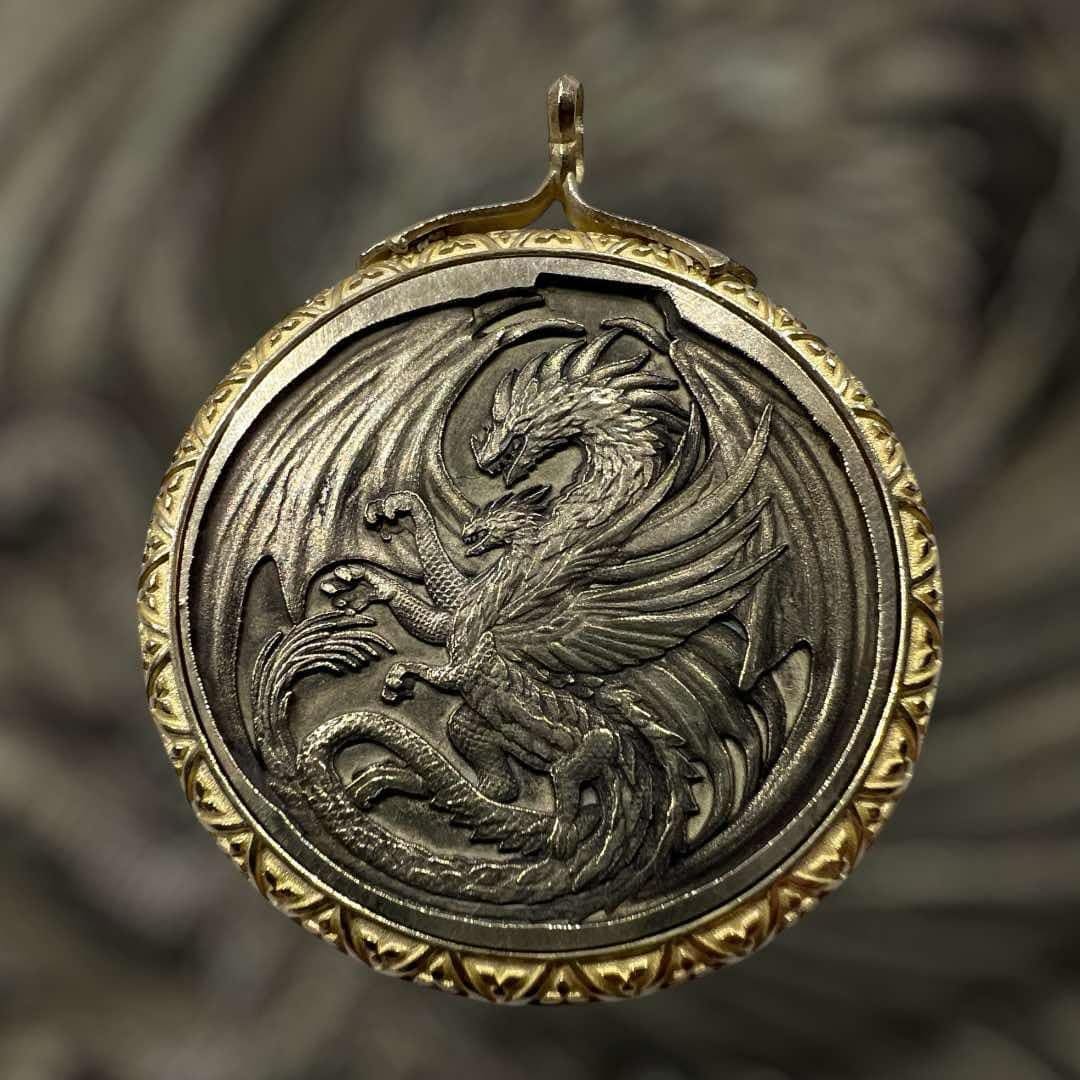 Fantasy: Two Dragon Medallion - Large - Inspired by Fourth Wing - Etsy