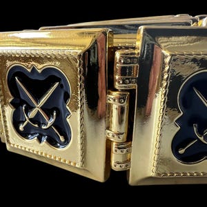 14th - 15th Century Knightly Plaque Belt - Black With Crossed Swords ...