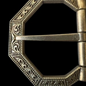 Medieval Gothic Brass Buckle Set: Custom Inset Panel, Reenactment SCA ...