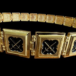 14th - 15th Century Knightly Plaque Belt - Black With Crossed Swords ...