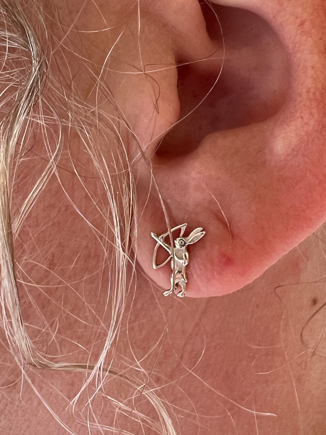 Battle Bunny #03 - Bunny Archer EARRINGS - Post - 18k Over Sterling ...