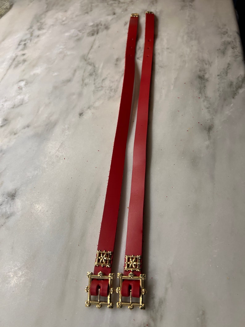 Pair of Medieval Red Garters With Piercework Decor - SCA - HEMA ...
