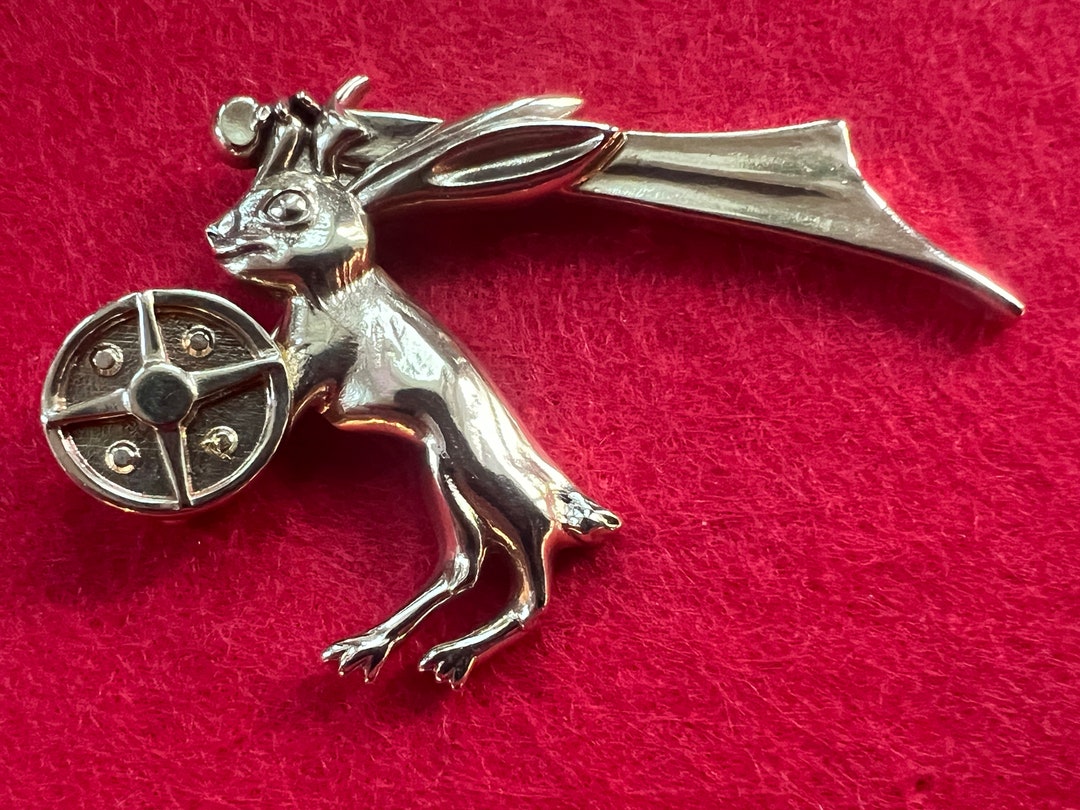 Bohurt Bunny Brass Pin: Medieval Sword & Buckler Jewelry - Etsy