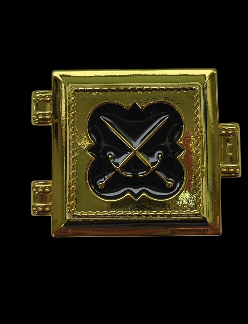 14th - 15th Century Knightly Plaque Belt - Black With Crossed Swords ...