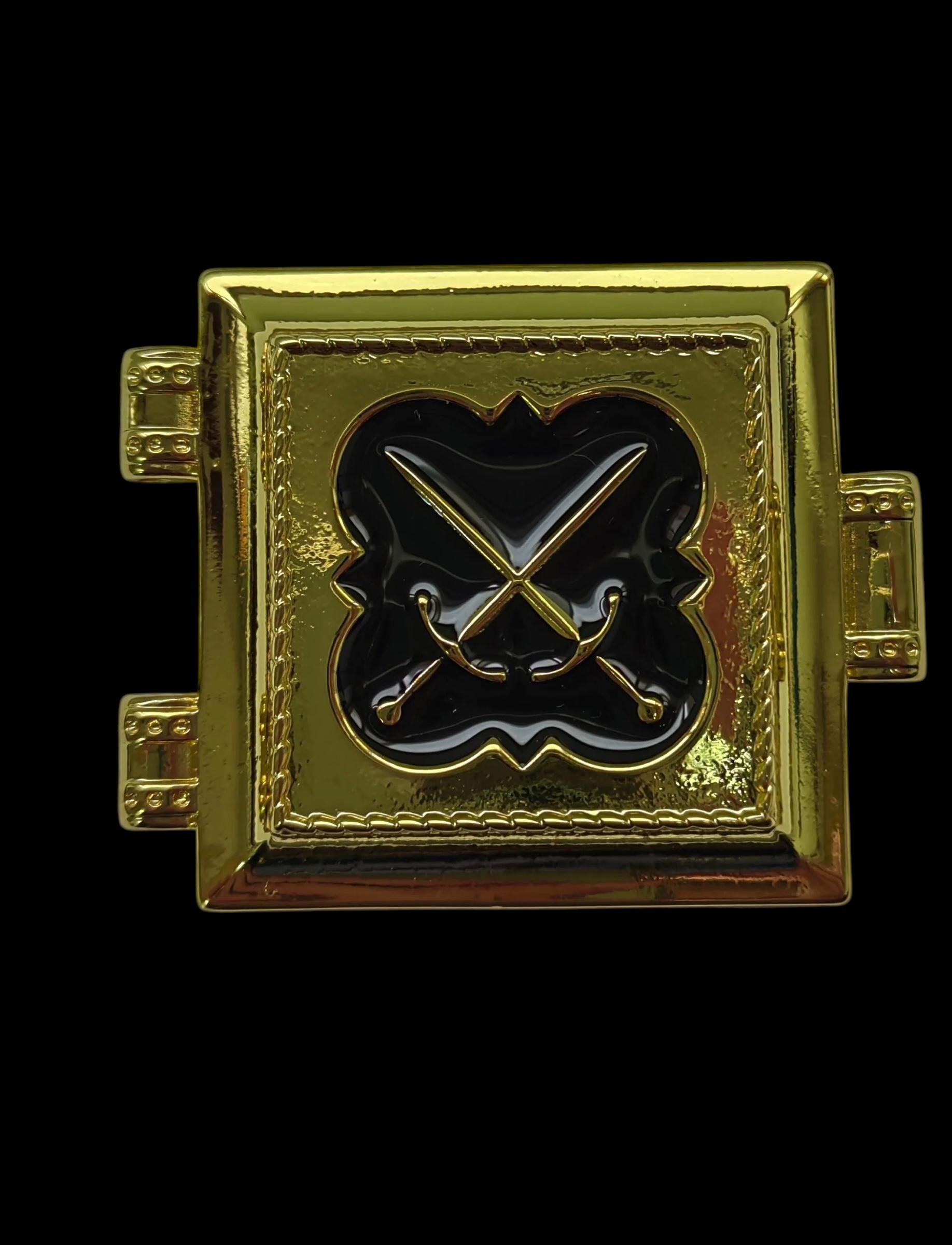 14th - 15th Century Knightly Plaque Belt - Black With Crossed Swords ...