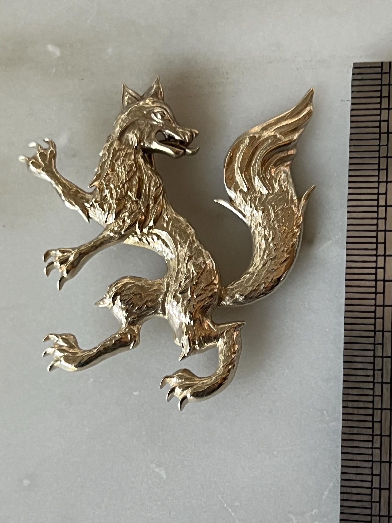 Animal / Fox Rampant - Heraldic Jewelry Pin - Pilgrim's Badge - Sca ...