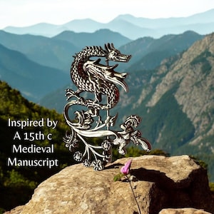 Elegant Dragon Pin - 15th Century Style - Livery / Pilgrim's Badge ...