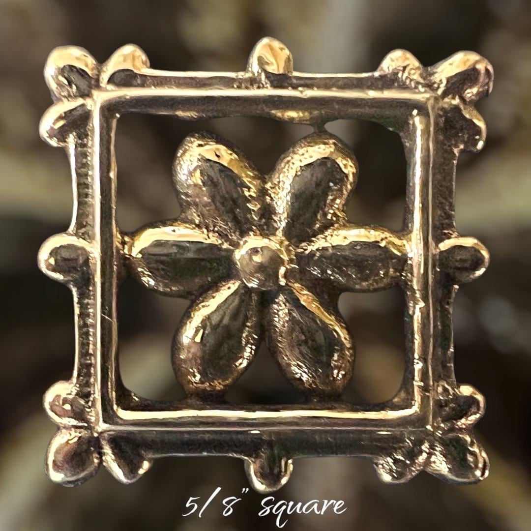 Medieval Belt Stud - 5/8” - Square Pierced Floral Stud - SCA, HEMA ...