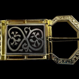 Medieval Gothic Brass Buckle Set: Custom Inset Panel, Reenactment SCA ...