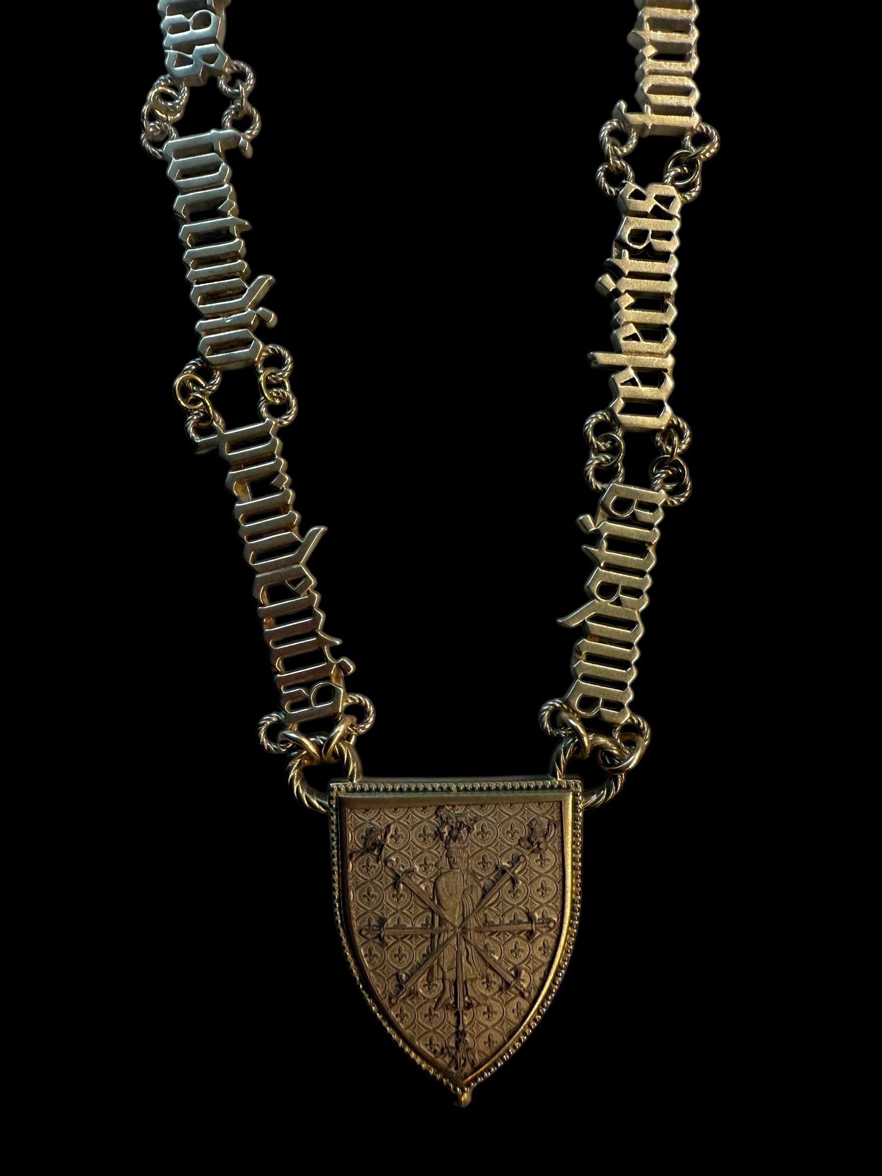 Fiore Dei Liberi-inspired Medieval Knight's Chain With Segno Escutcheon ...