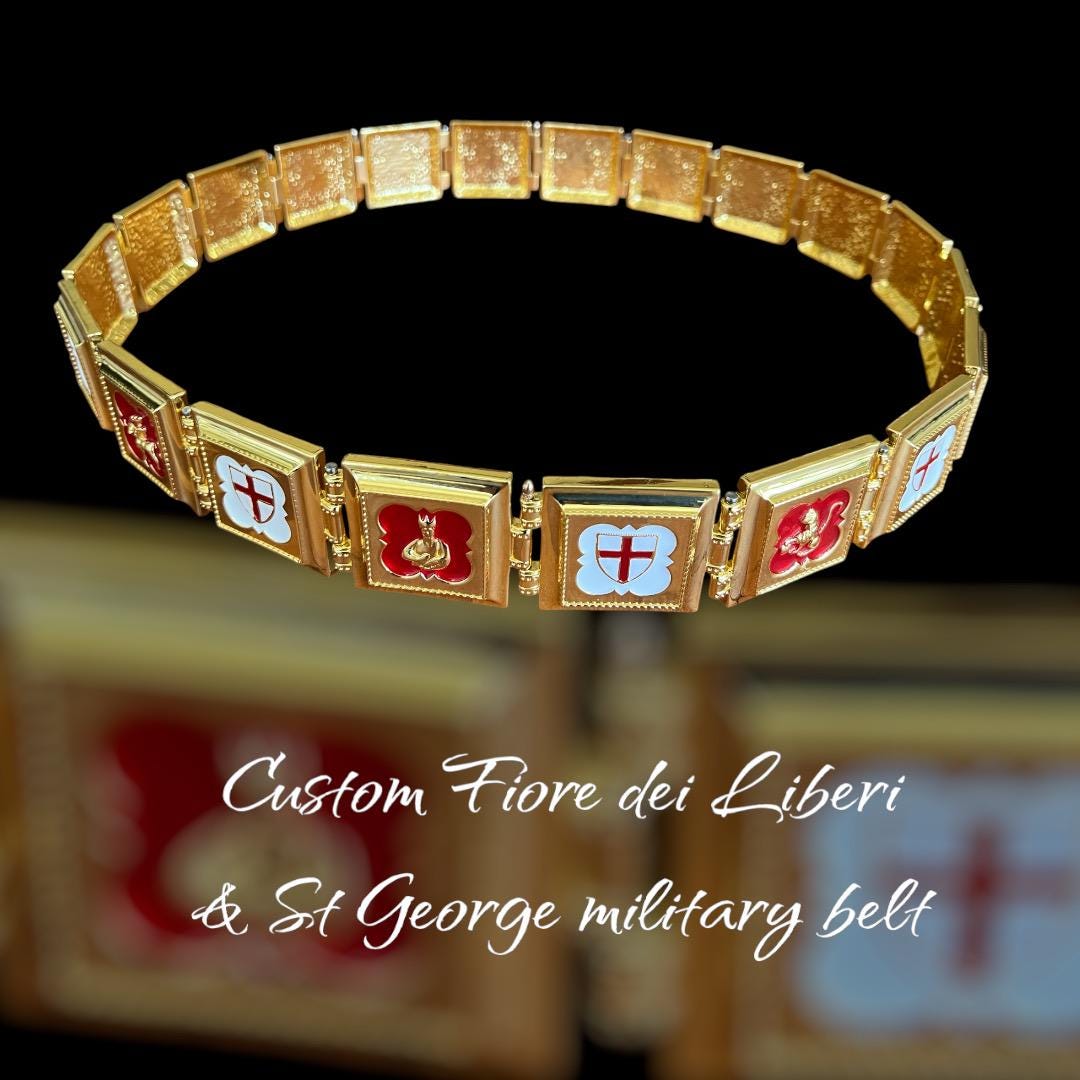 18k Gold Plated Knightly Plaque Belt: Fiore Dei Liberi, St George ...