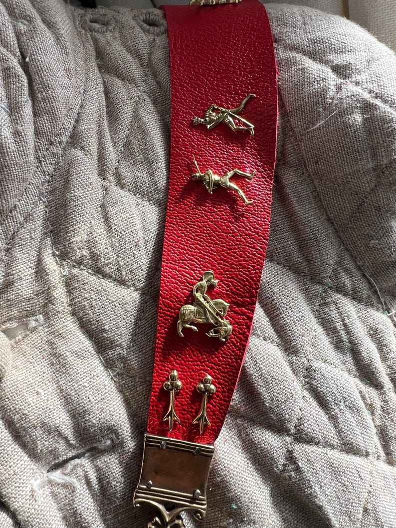 Medieval Leather Livery Collar: Fiore Dei Liberi Theme - Etsy