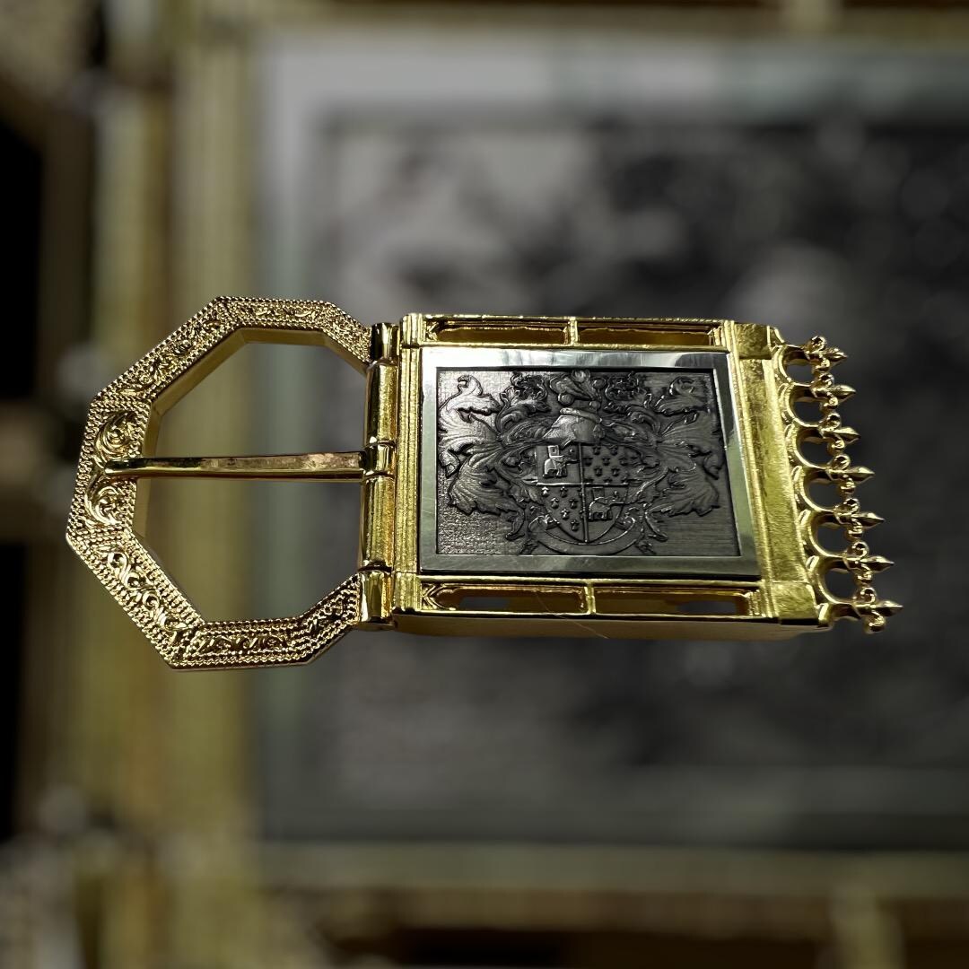 Gothic Buckle Gold Plate With Nickel-silver Inset - Custom Escutcheon ...