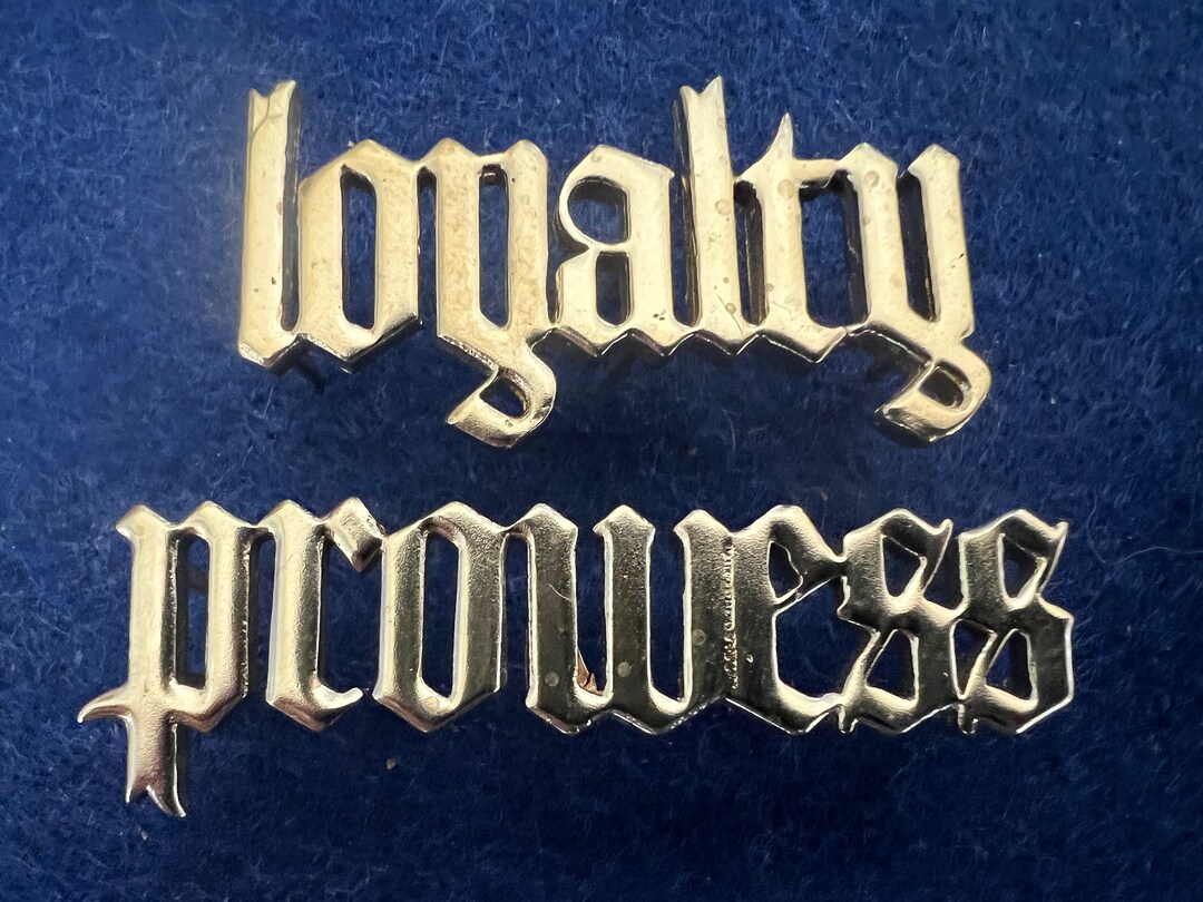 Chivalry Virtue Studs - Gothic Lettering Leather, Wood Etc. - SCA, LARP ...