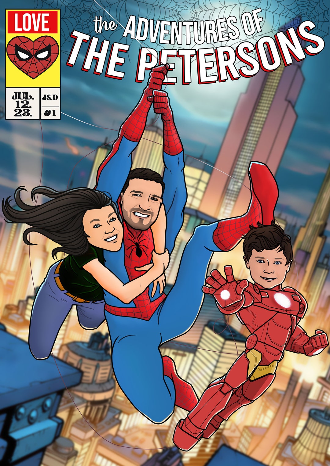 Personalized Superhero Custom Comic Book Cover for 3 - Etsy