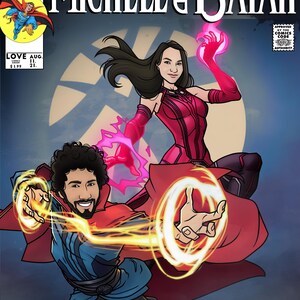 Printed Custom Comic Book Cover: Superhero Team up Portrait - Etsy