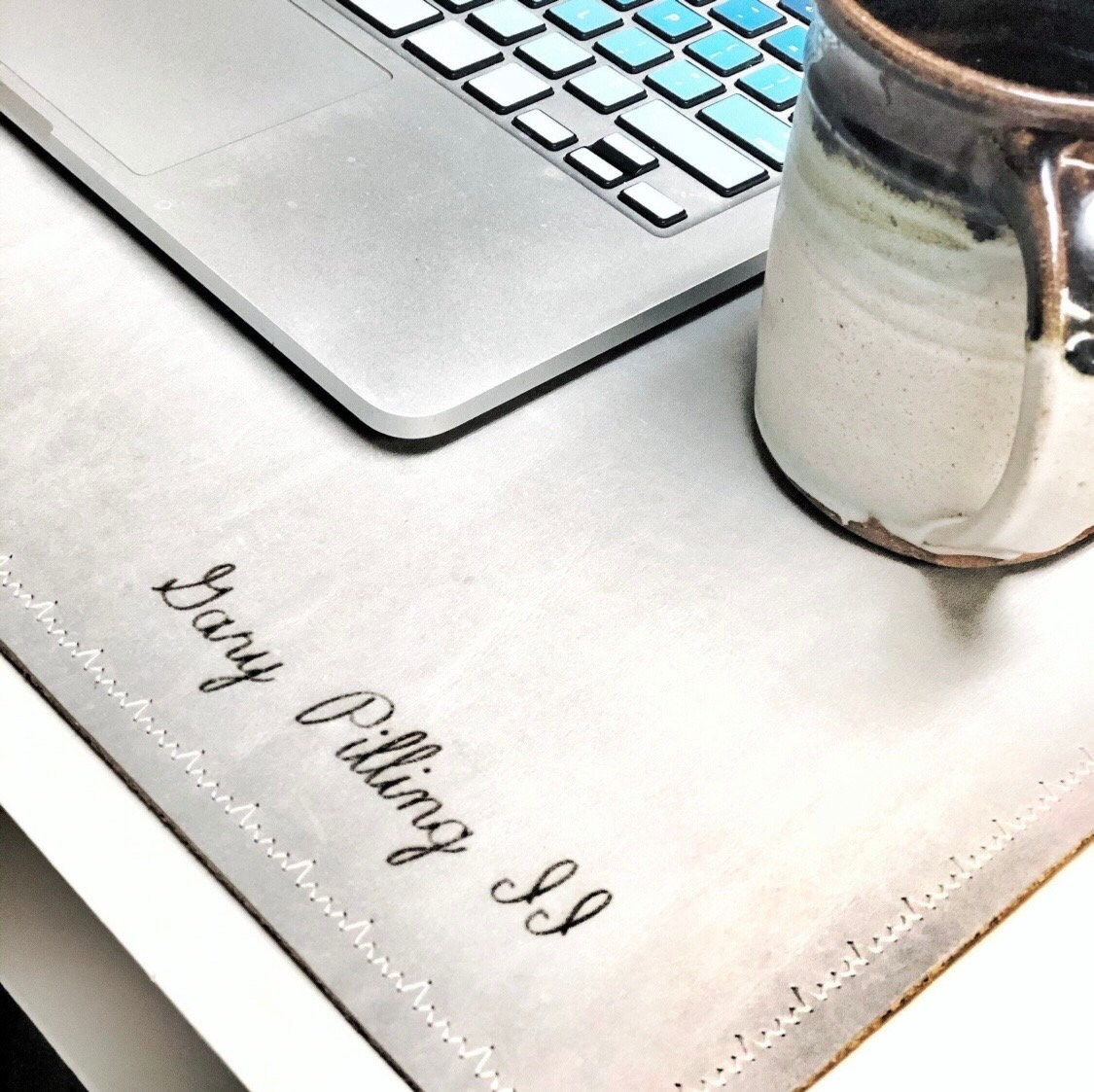 Leather Desk Pad With Embroidery Custom Desk Mat Personalized Leather ...