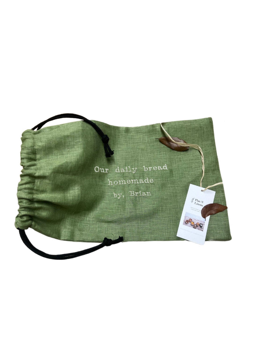 Linen Sourdough Bread Bag Custom Linen Bread Bag Embroidered Linen ...