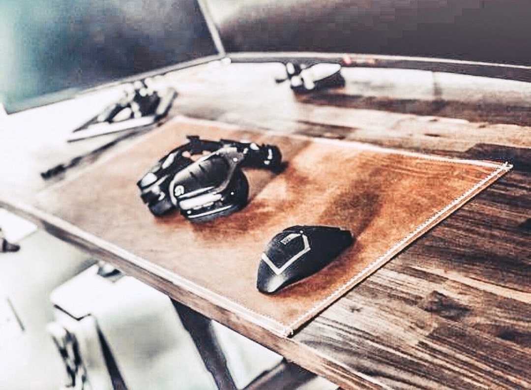 Leather Desk Pad With Embroidery Custom Desk Mat Personalized Leather ...